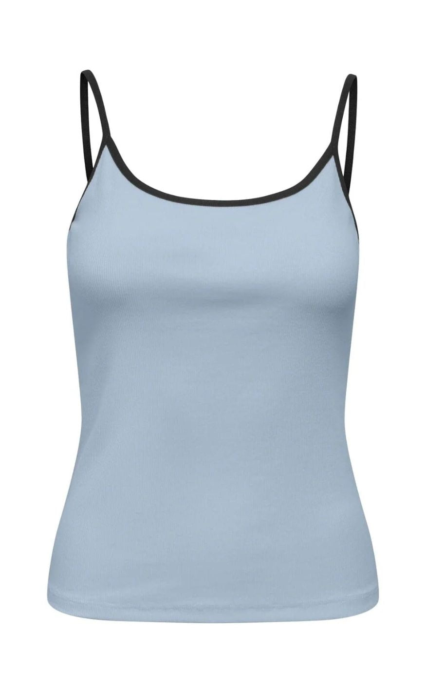 ONLY Topp - Fenja - Cashmere Blue/Black Neck | Rask levering ...