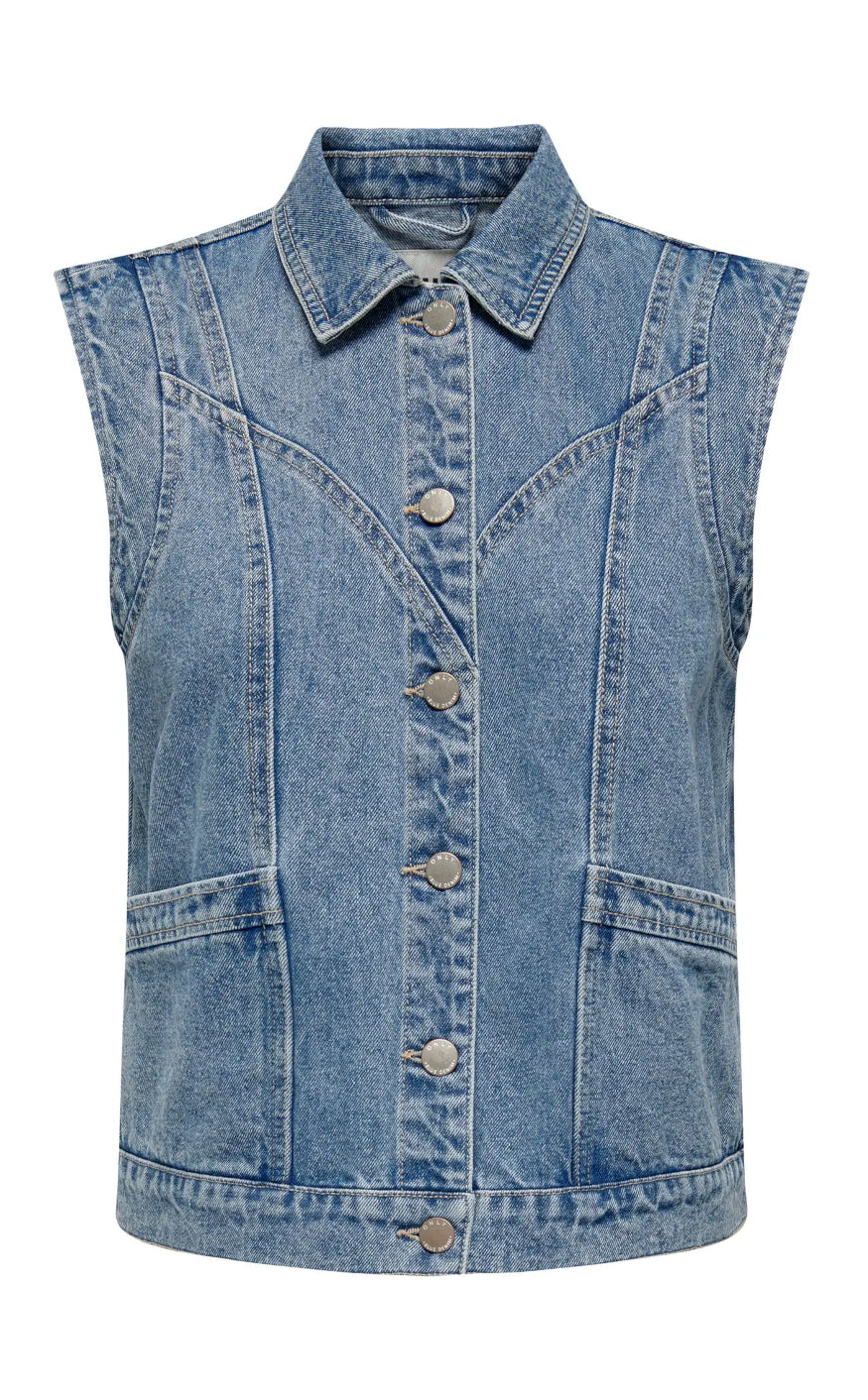 ONLY Vest - Kennedy - Medium Blue Denim | Rask levering | Fashionbystrand